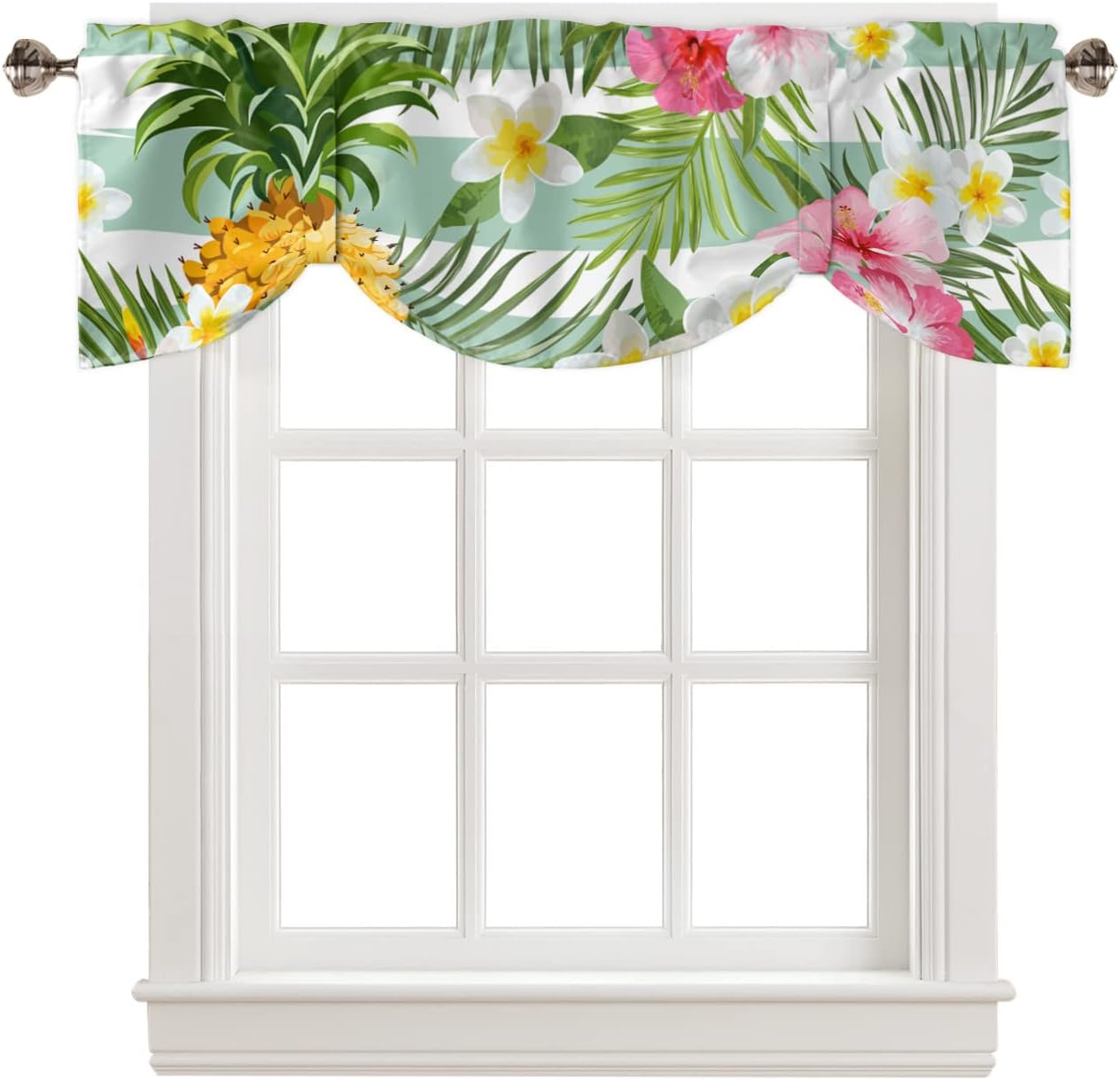 Amazon.com: Queen Area Rod Pocket Short Curtain Valances Pineapple and ...