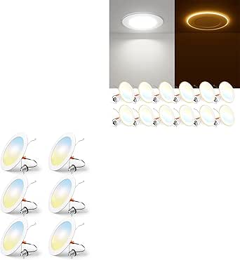 FREELICHT Downlight& Night Light Total 18 Packs 6 Inch 5CCT Flat LED ...