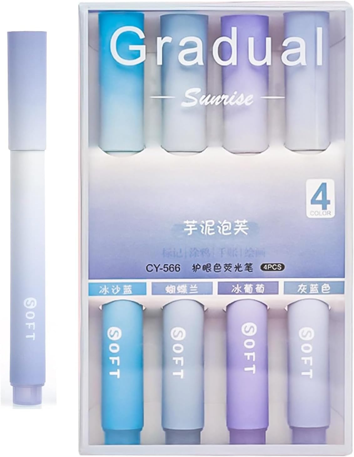 Shuttle Art Aesthetic Cute Highlighter Pen, Pastel Marker Set, No Bleed ...