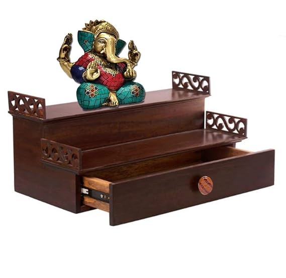 Aarsun Wall Temple | Wall Shelf | Wall Mounted Wooden Temple | Pooja ...
