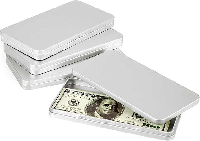 Amazon.com : Hipiwe Metal Rectangular Cash Box with Lid Currency Tray ...