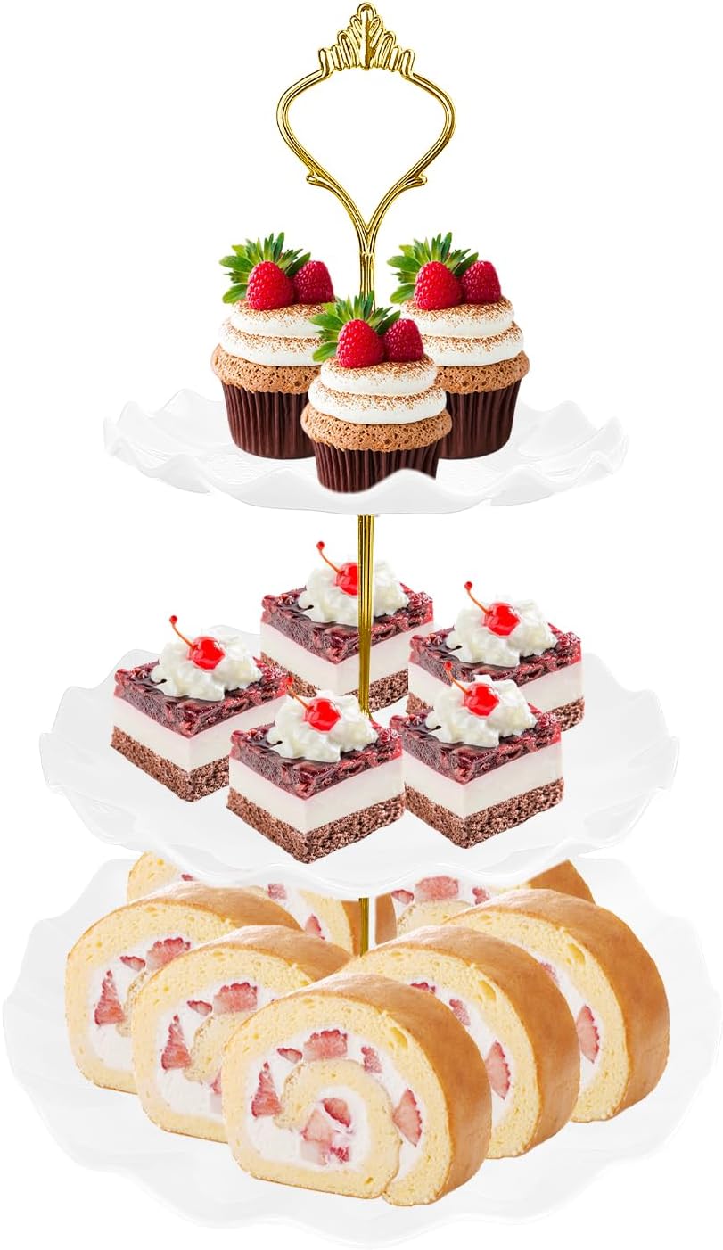 Amazon.com | 3 Tier Cupcake Stand, Cup Cake Holder Tower Stand, Plastic ...