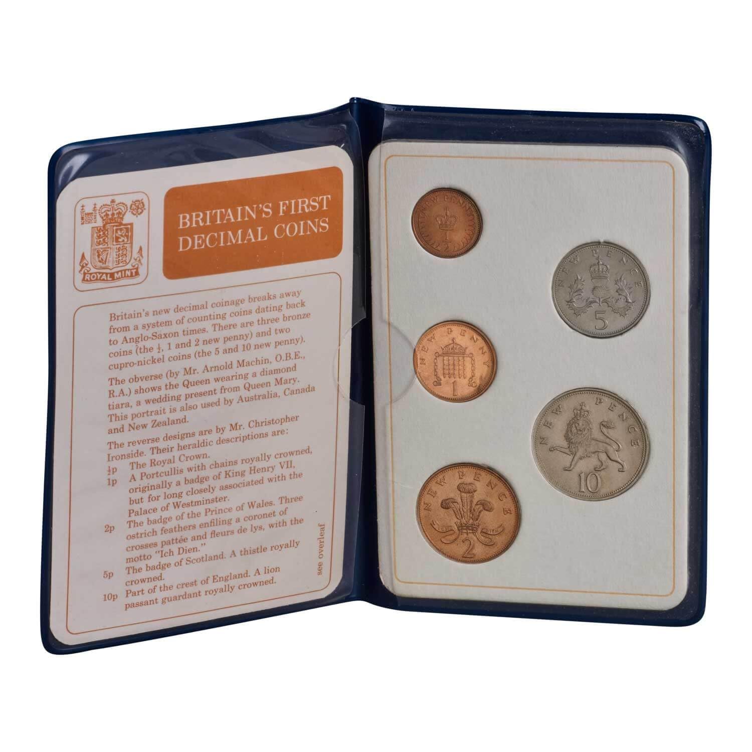 Great Britain’s First Decimal Coins – 5-Coin Set (1968-1971) by The ...