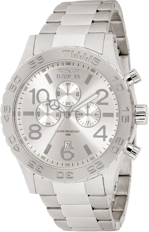 Amazon.com: Invicta Men's 1269 Specialty Chronograph Silver Dial Watch ...