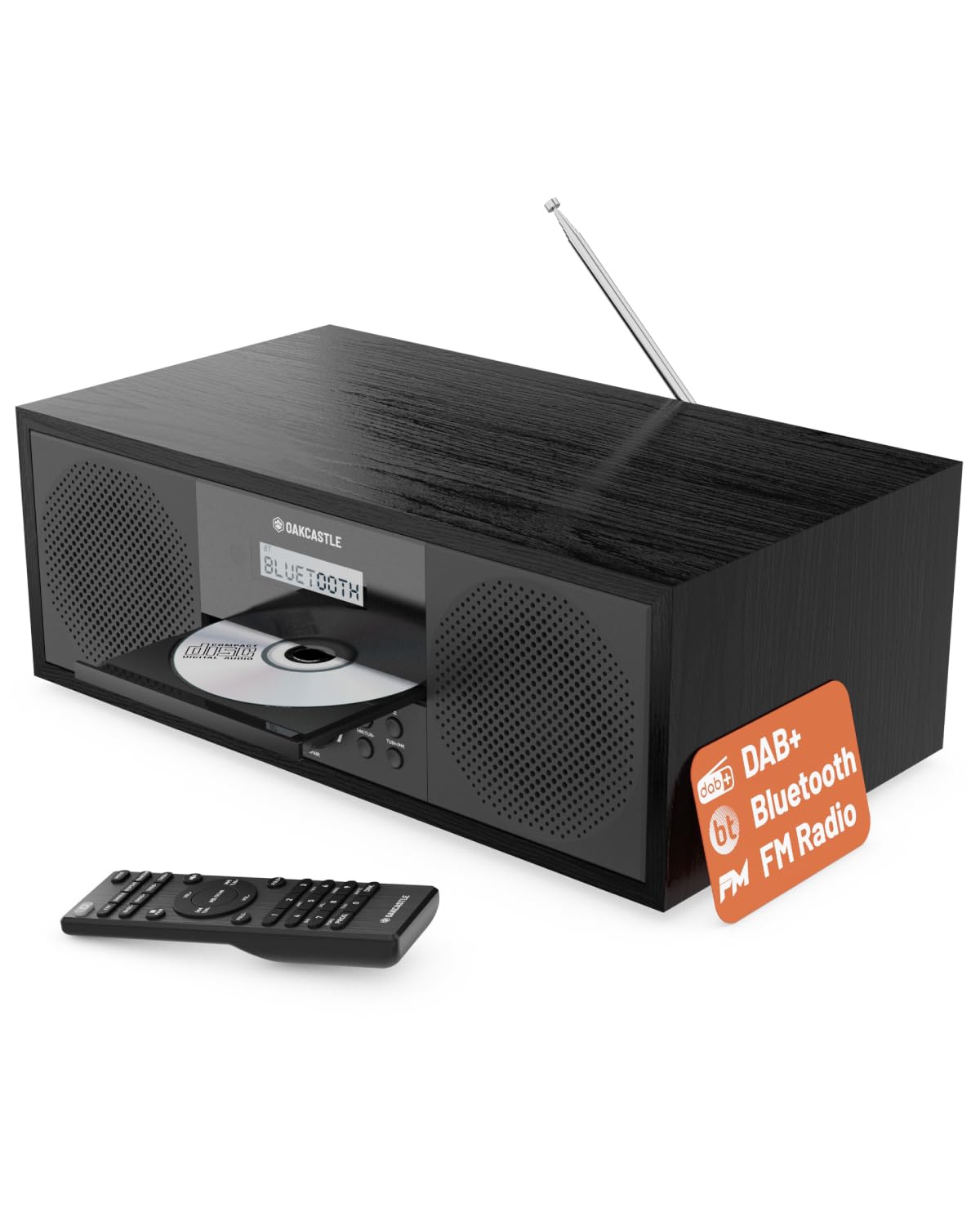 Bluetooth DAB+ Radio & CD Player | Mains Powered 60 Watt Stereo Hifi ...