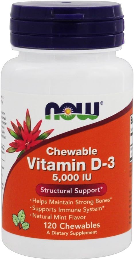 Amazon.com: Now Foods Vitamin D-3 5000 Iu Chewable, Mint, 120-Count ...