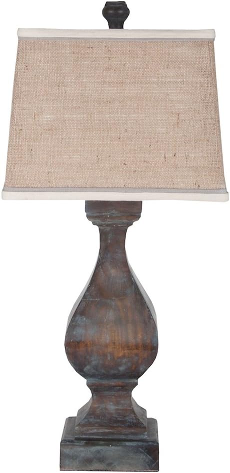 Guildmaster Carved Beacon Table Lamp In Heritage Grey Stain - Amazon.com
