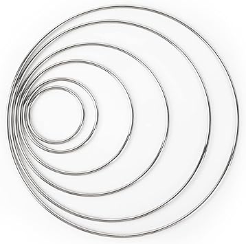 Amazon.com: Framendino, 24 Pack Metal Rings Hoops Dream Catcher Macrame ...