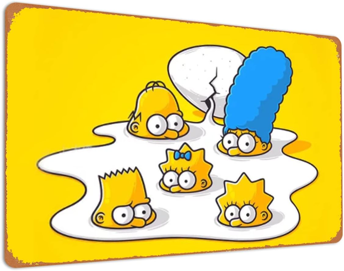 Amazon.com : Retro Metal Poster The Simpsons In Cracked Egg Metal Tin ...