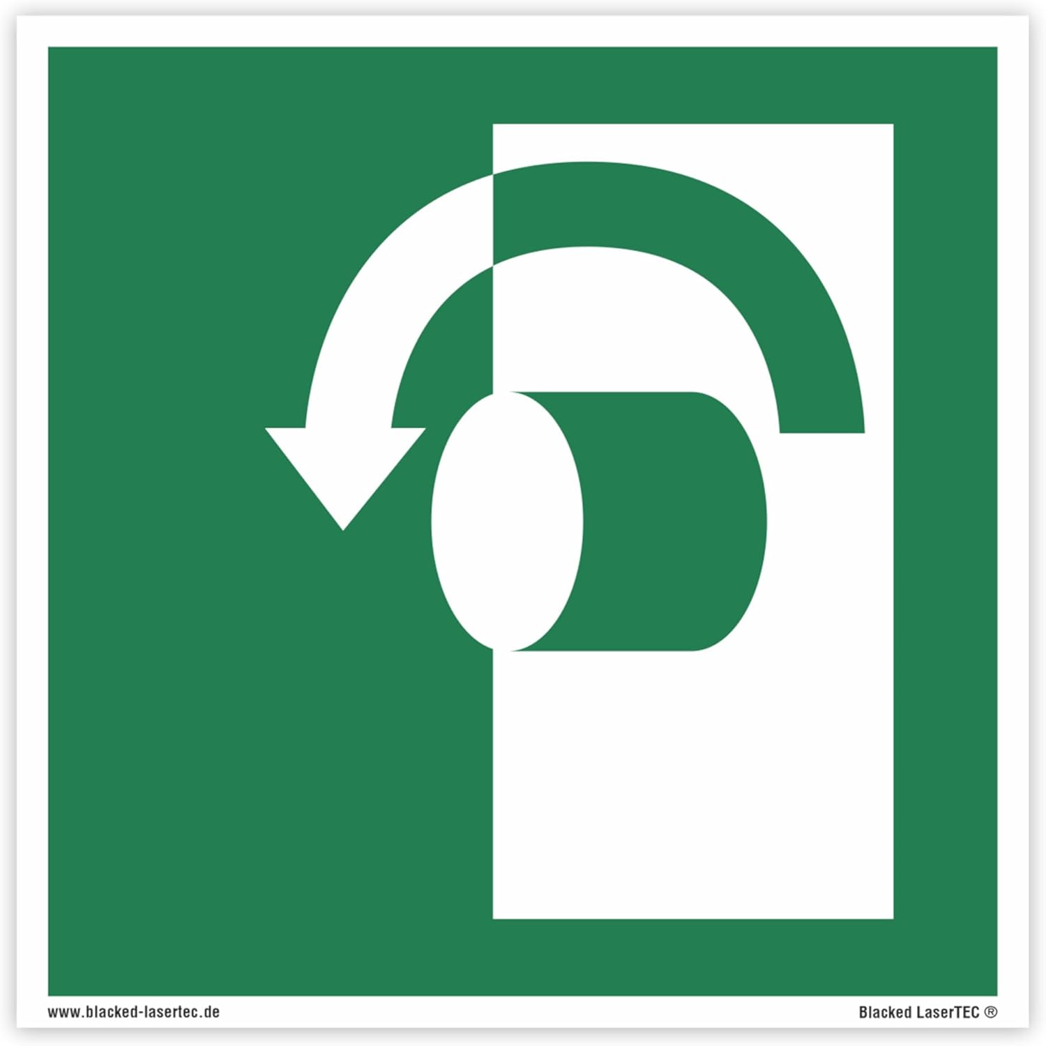 Amazon.com: Sign Rescue Sign 200 x 200 mm - DIN EN ISO 7010 - ASR A1.3 ...