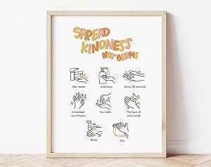 Amazon.com: momime Spread Kindness Not Germs Hand Washing Instructions ...