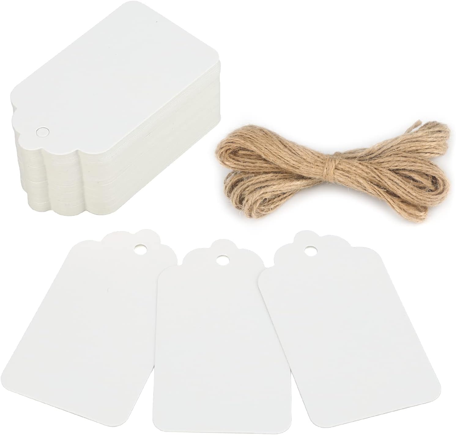 Amazon.com : Price Tags, White Paper Gift Tags 100 PCS Paper Tags with ...