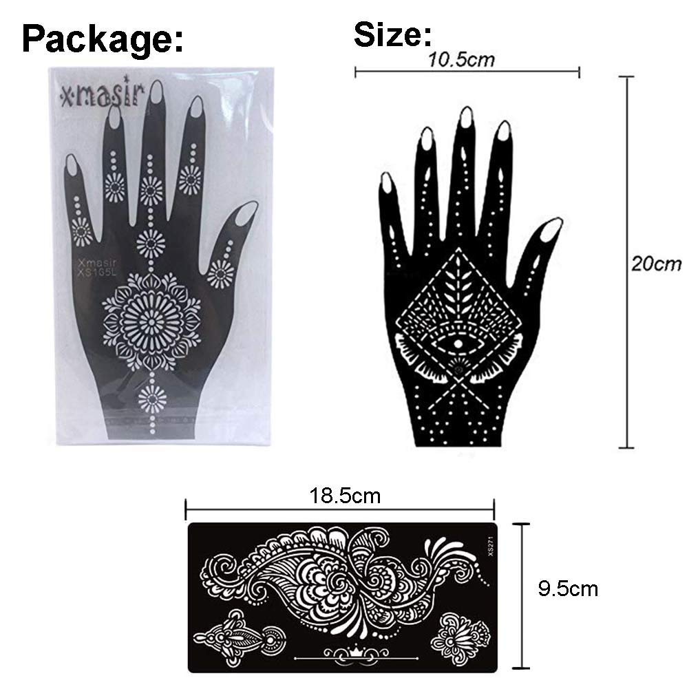 Xmasir Pack Of 24 Sheets Henna Tattoo Stencil Kit Temporary Tattoo Xmasir Pack Of 24 Sheets Henna Tattoo Stencil Kit Temporary Tattoo