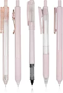 Dacono Pack of 5 Gel Pens Coloured Writing Set, Aesthetic Retractable ...