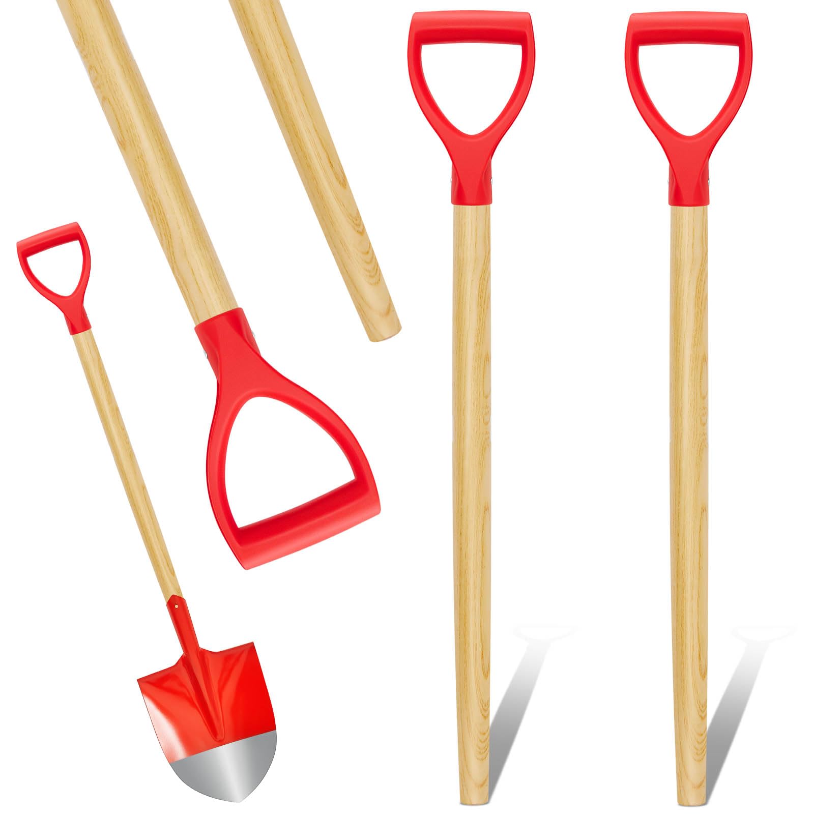 Amazon.com : Gisafai 2 Pcs Wooden Shovel Handle Replacement Long D ...