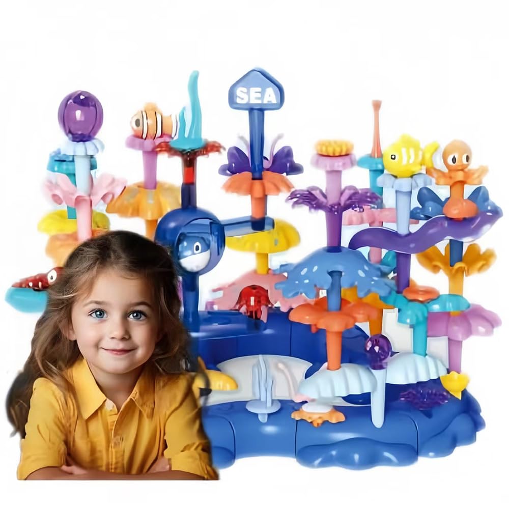Amazon.com: PSDVAYI Ocean Underwater World Coral Toy, Ocean Blocks ...