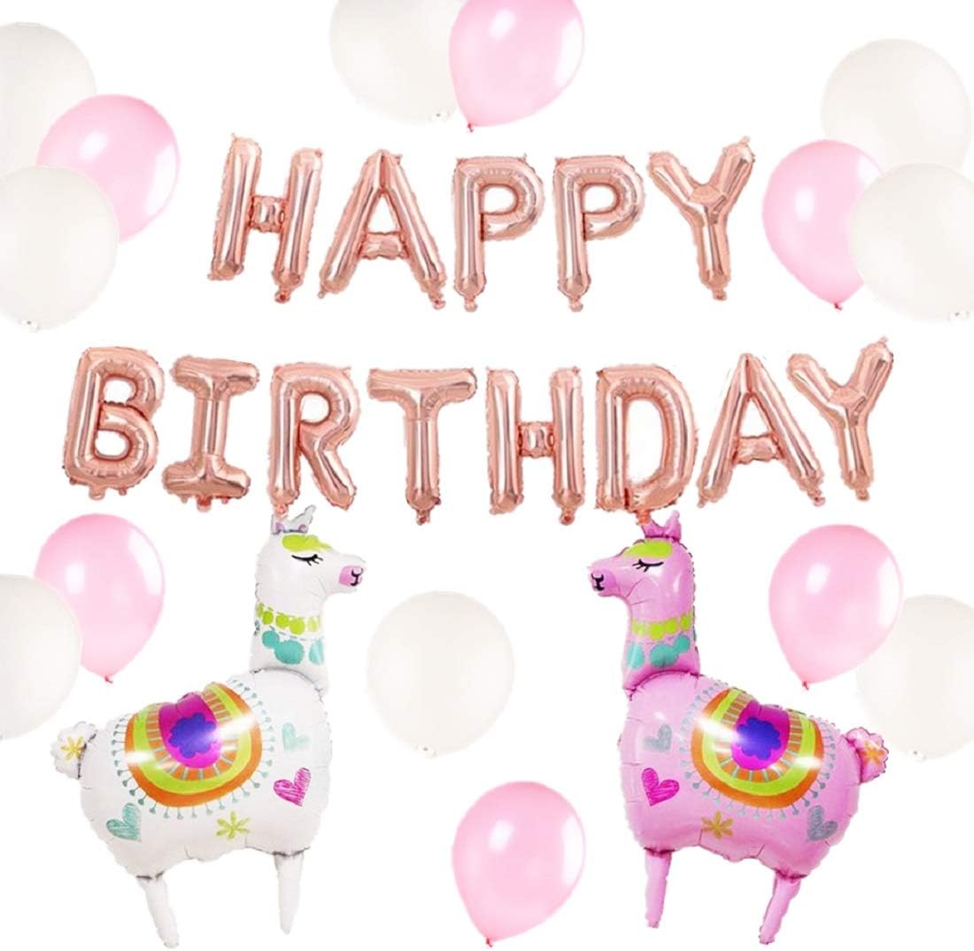 Amazon.com: LaVenty Set of 35 Llama Birthday Decoration Llama Balloons ...
