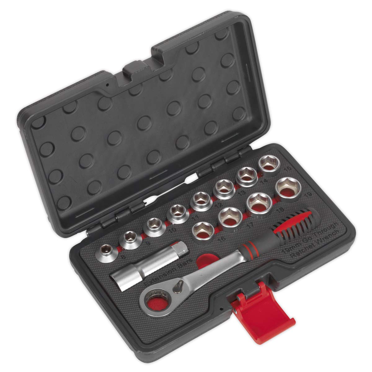Sealey Ak6926 Socket Set 14Pc Go-Through Low Profile Walldrive Metric ...