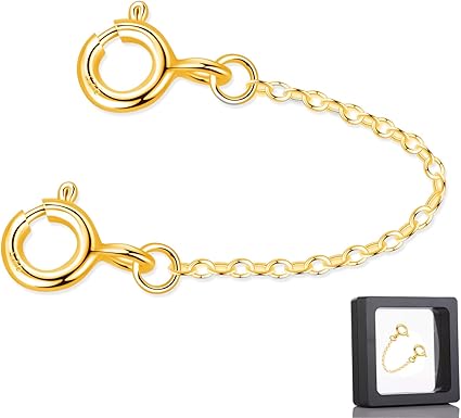 Amazon.com: wzhe Bracelet Safety Chain Necklace Extender 18k Gold ...