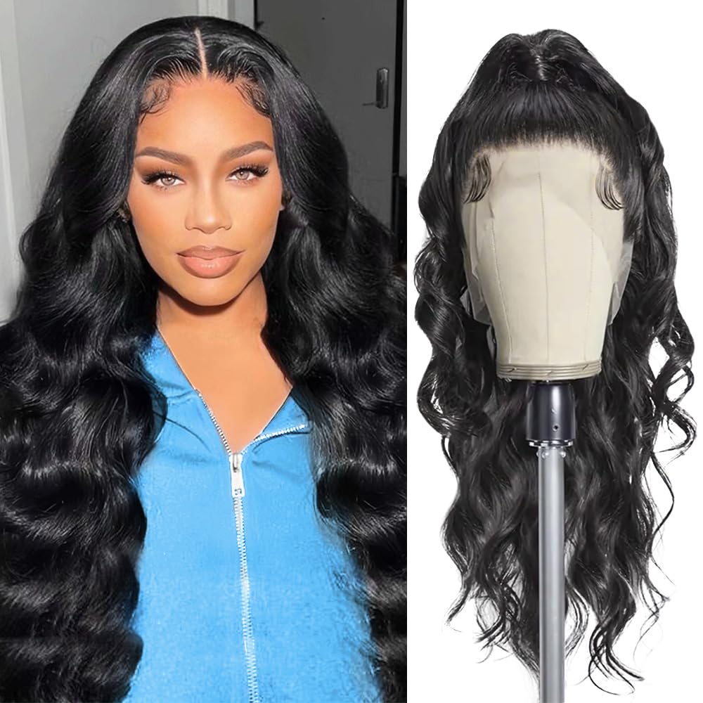 Amazon.com : kloiynj 360 Lace Front Wigs Human Hair for Women Body Wave ...
