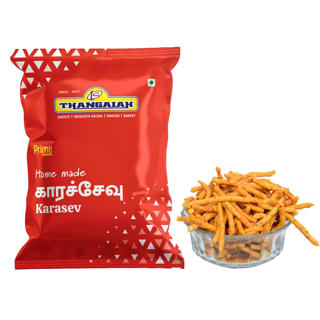 NAMMA SHOP Thangaiah Sweets hot crunchy Karasev | Besan Sev - 250 Grams ...