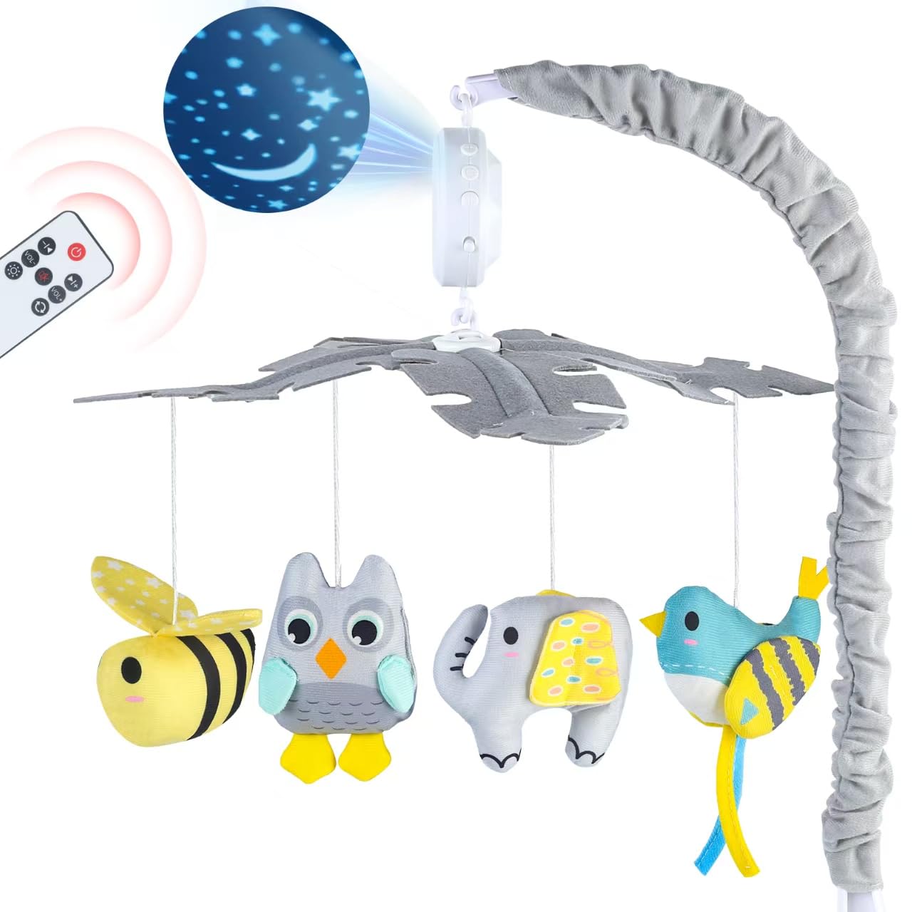 Amazon.com : VZO Baby Crib Mobile with Music and Lights, Mobile for ...