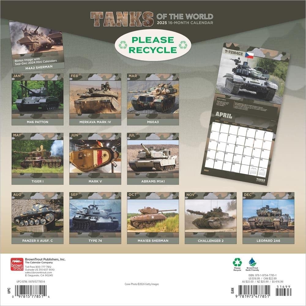 Snapklik.com : Tanks Of The World 2025 Wall Calendar