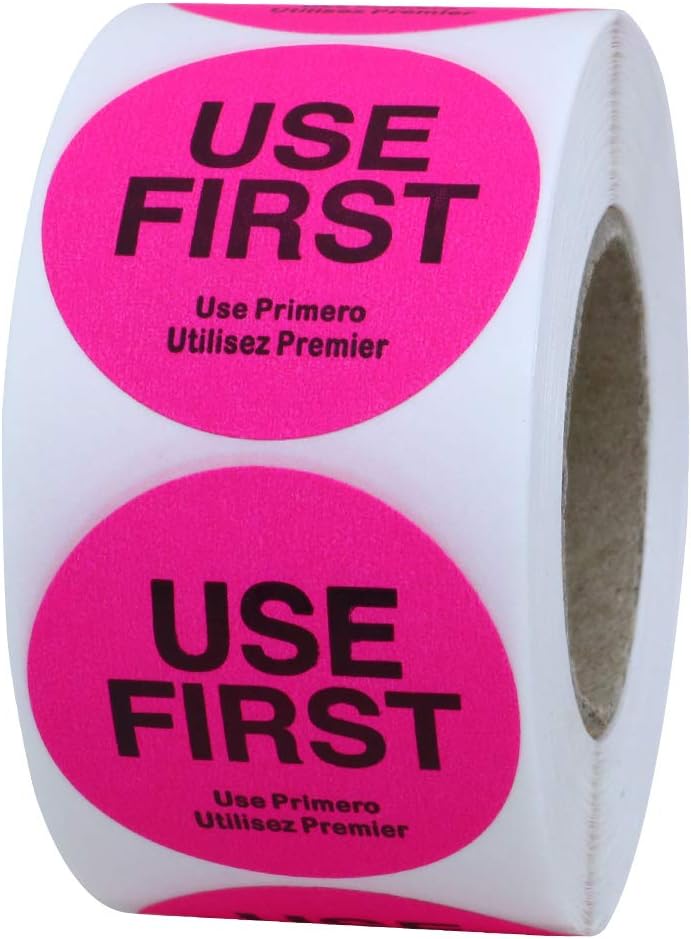 Amazon.com: Aleplay USE First Stickers Food Service 1.5 Inch Inventory ...