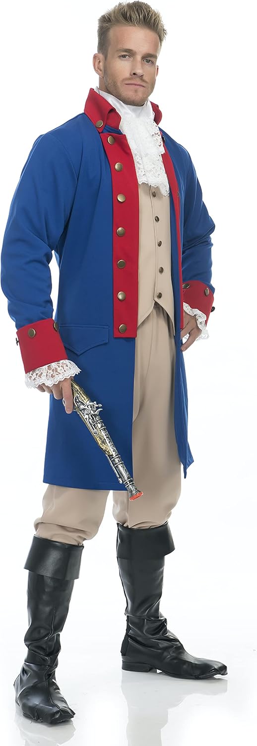 Amazon.com: Charades Men's Alexander Hamilton Costume, Blue/Red, Small ...