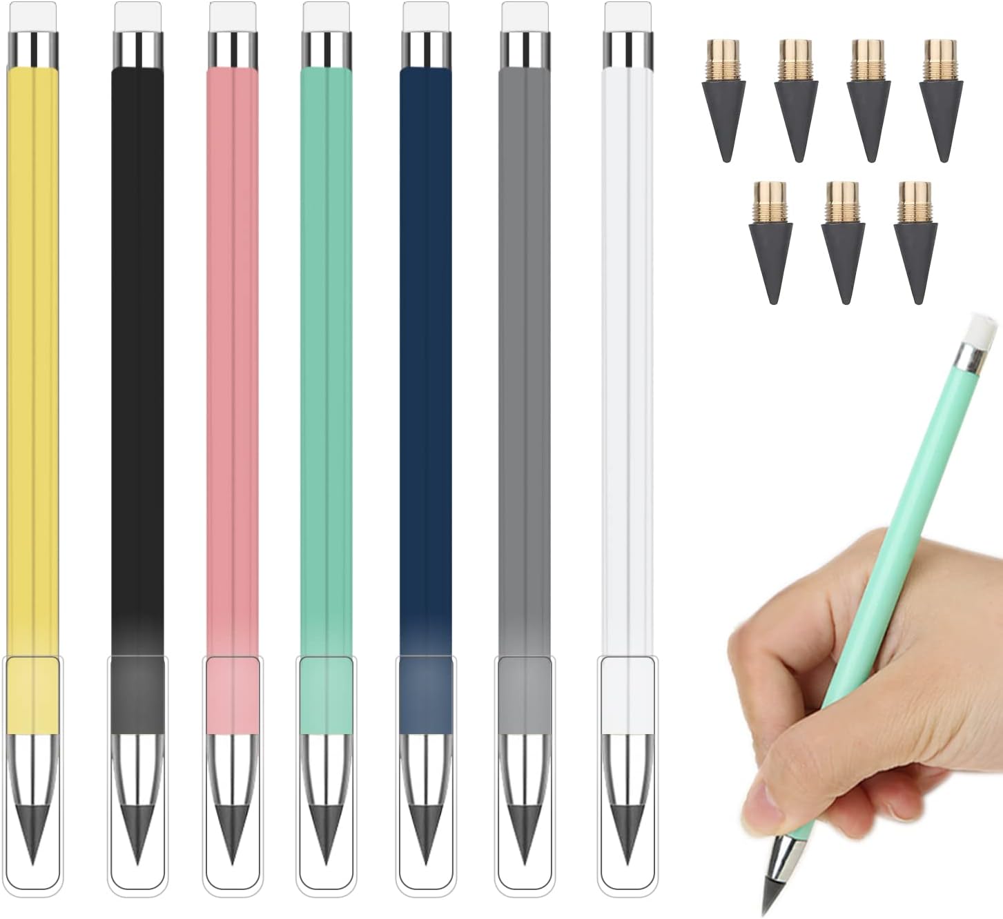 Amazon.com : LUTER 7pcs Inkless Pencil with 7 Replacement Refills ...