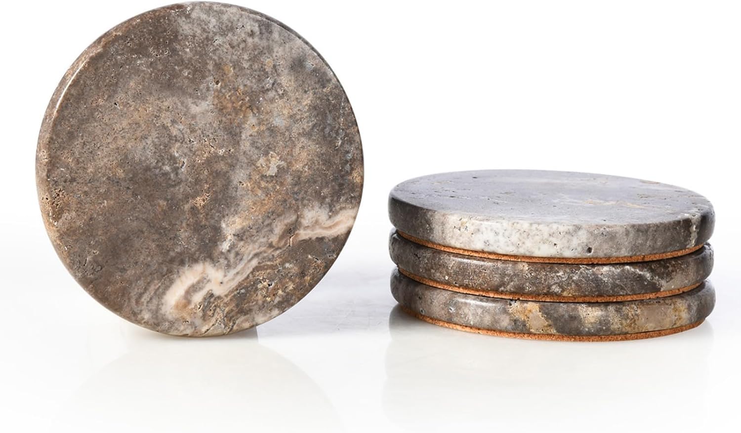 Amazon.com: HAMAKAWA Marble Coasters Set of 4, Natural Gray Stone 4 ...