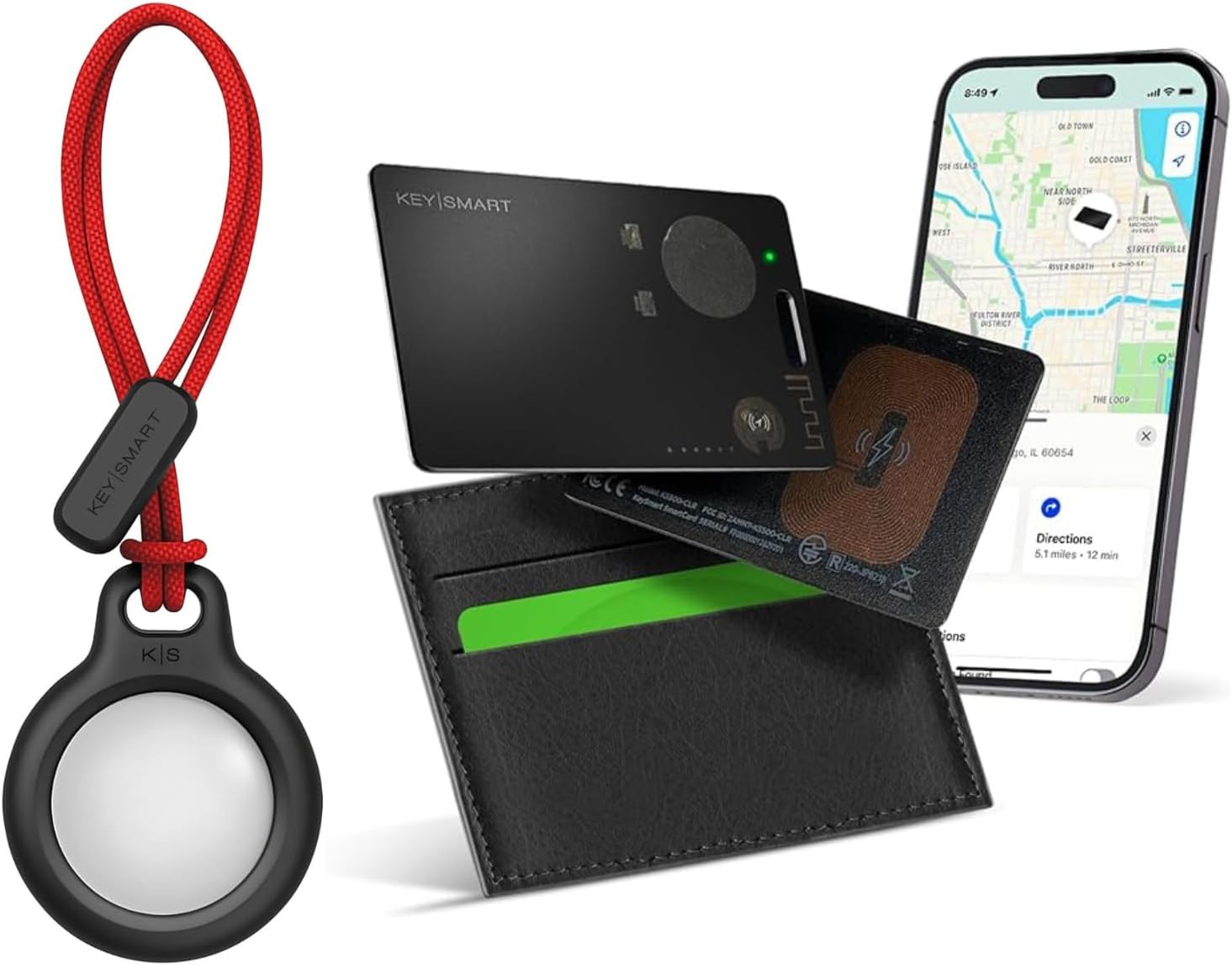 Amazon.com: KeySmart Smoke SmartCard Wallet Tracker Card & AirClip ...