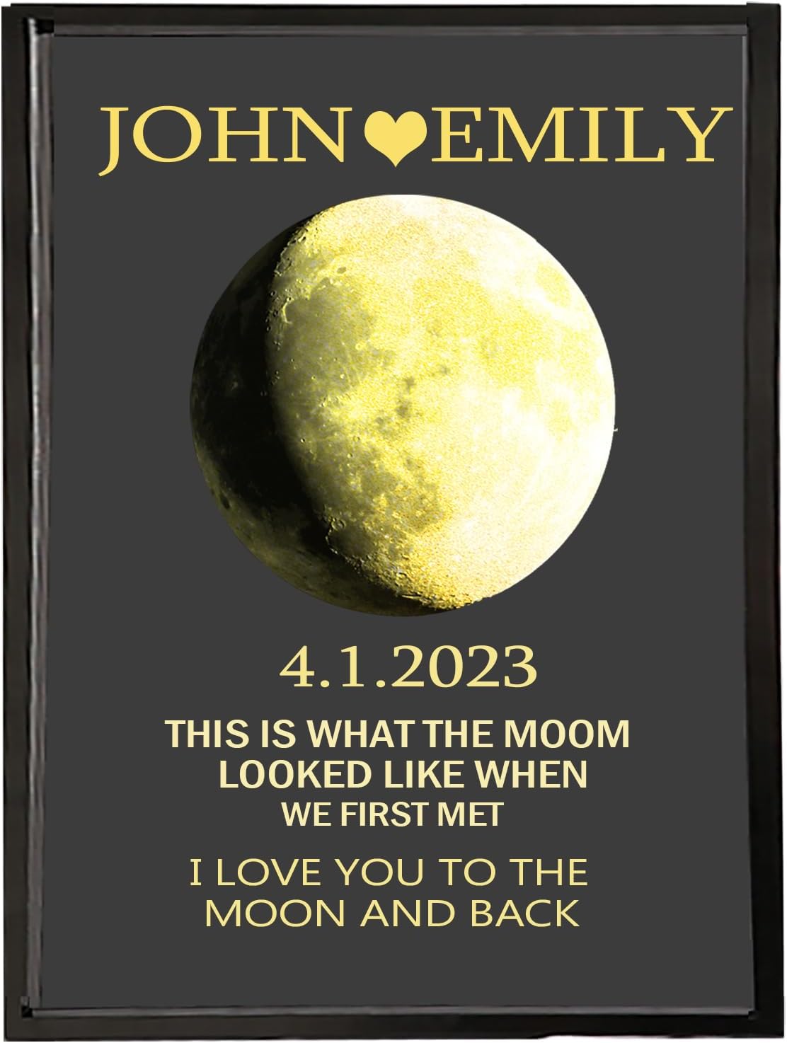 Amazon.com - XXTONE Personalized Gold Moon Frame Custom Mom Moon Phase ...