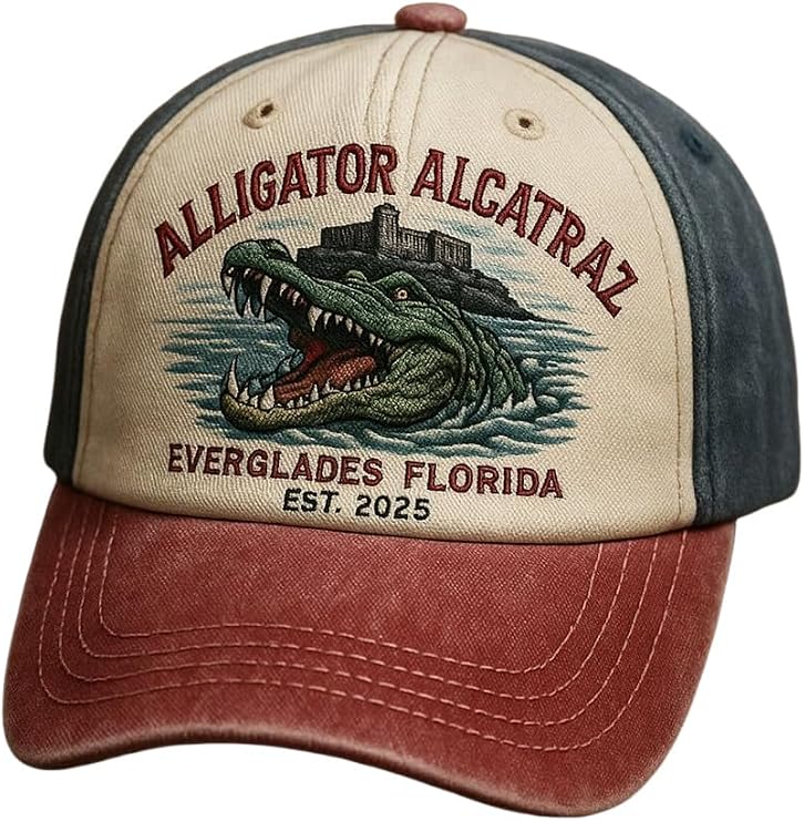 Amazon.com: Retro Alligator Alcatraz Funny Florida Everglades Art Print ...