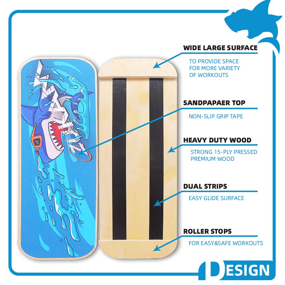 ZUKAM Balance Board Trainer, Wooden Balancing Board with Workout Guide ...