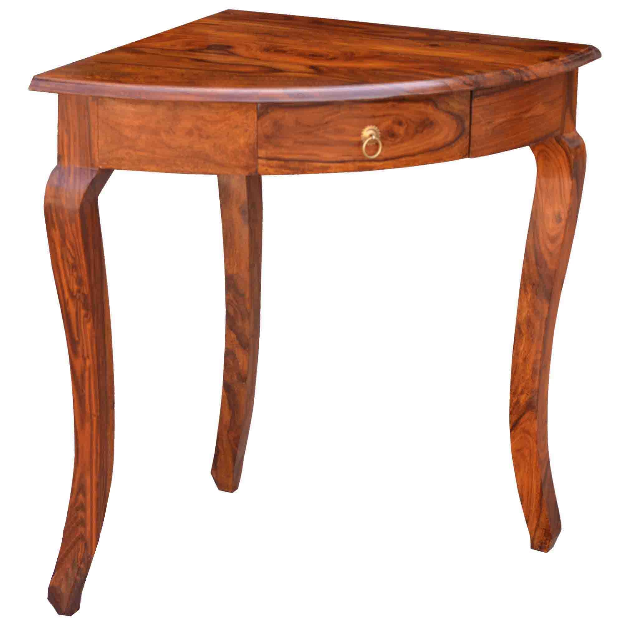 RAJ HANDICRAFT Solid Wood Corner Lamp Side Table (Large) | Corner Table ...