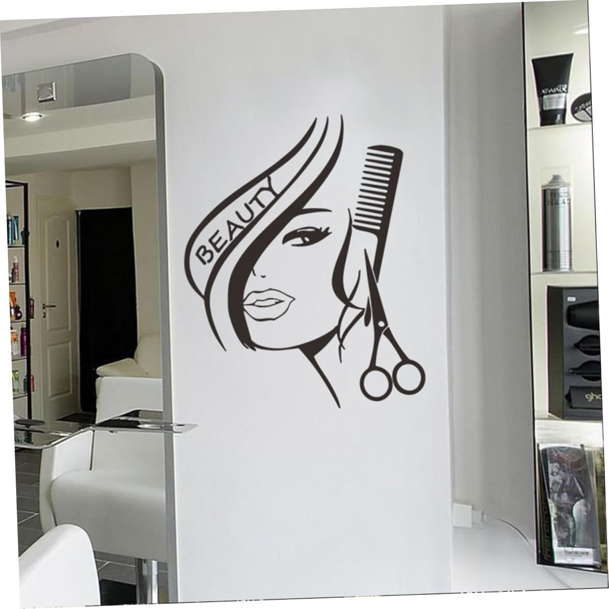 Gadpiparty Creative Salon Sticker Barber Shop Decoration Calcomanias De ...