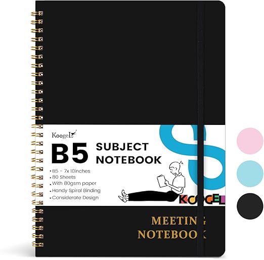 Amazon.com : Koogel Meeting Notebook for Work, B5 Work Planner Notebook ...