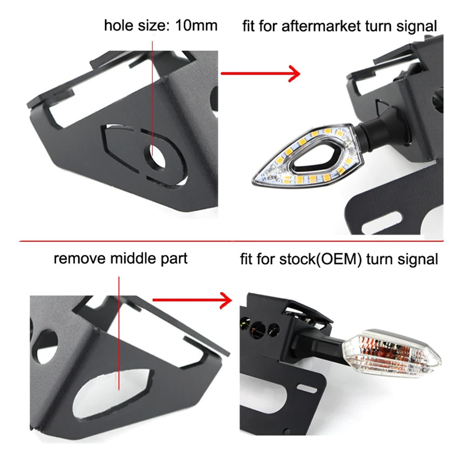 ZH2 Fender Bracket Matte Black Motorcycle License Plate Holder Fender ...