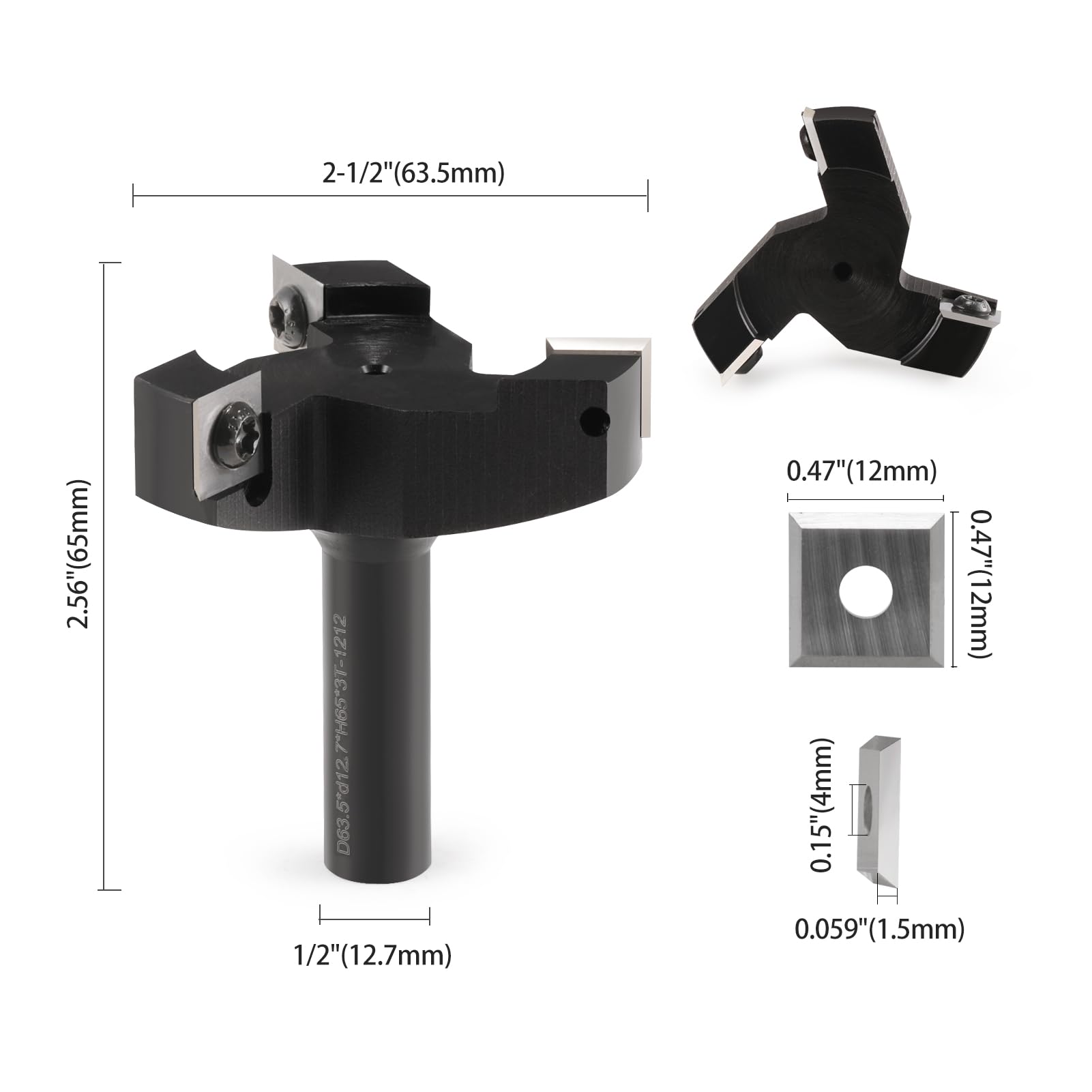 Snapklik.com : CNC Spoilboard Surfacing Router Bit, 1/2" Shank 2 ...