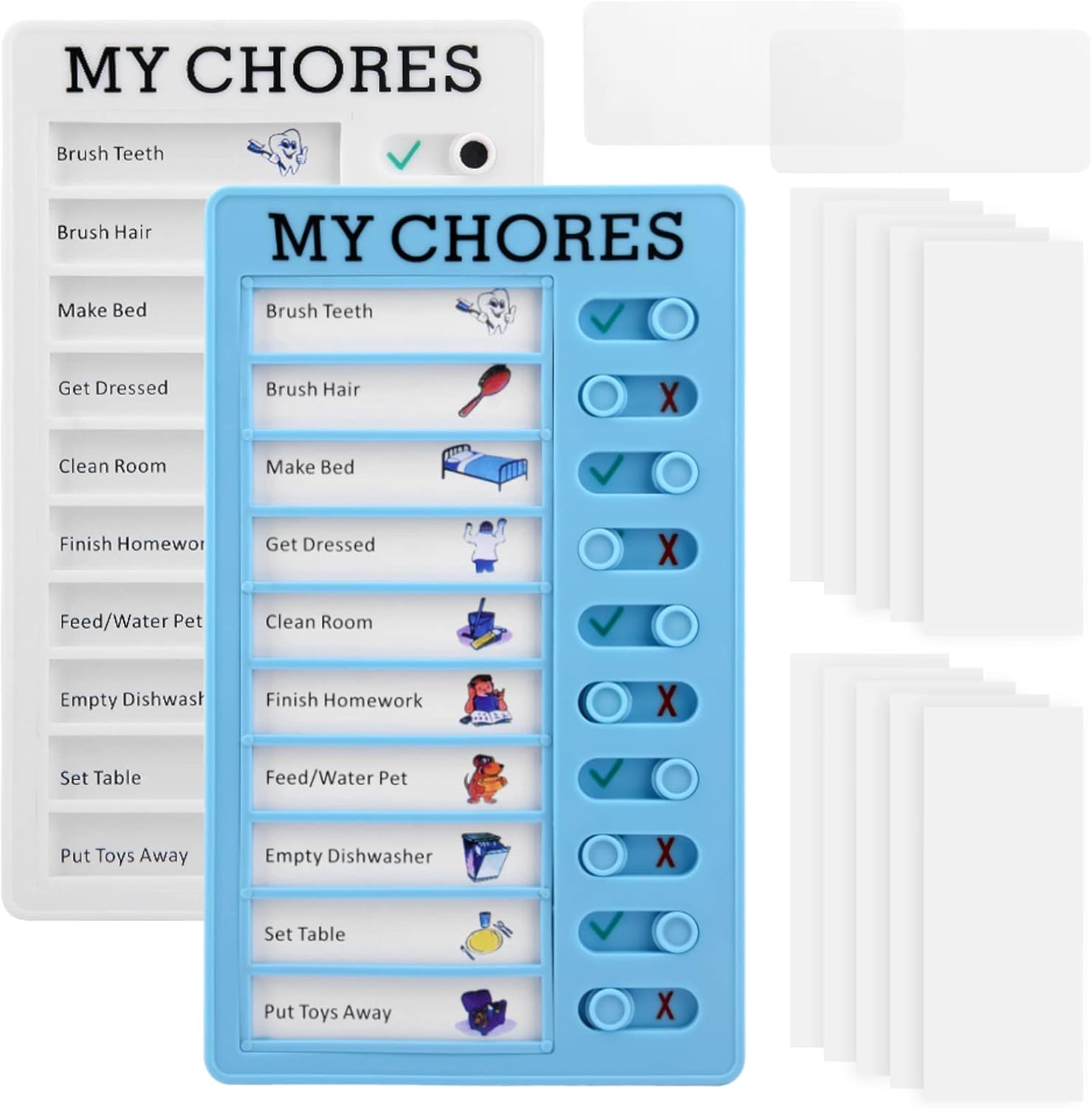 2 Pcs Detachable Chores Chart for Kids, Portable Checklist Board 7.87 x ...