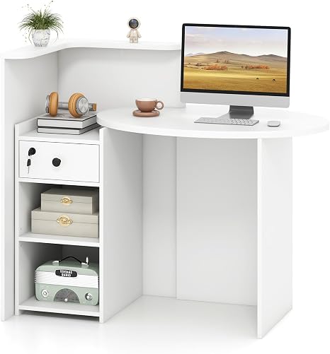 Amazon.com: Tangkula Reception Desk, Front Counter Desk with Lockable ...