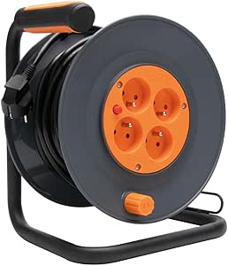 Amazon.com: 25m 4 Socket Cable Reel 16A 3G1.5mm² Zenitech : Electronics