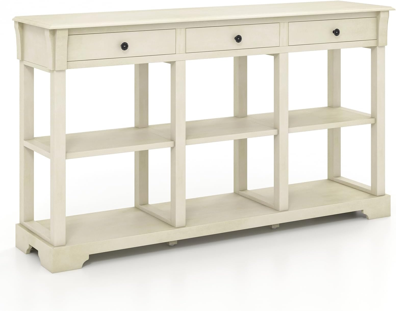 Florence white console table with 3 drawers and shelf : Amazon.co.uk ...
