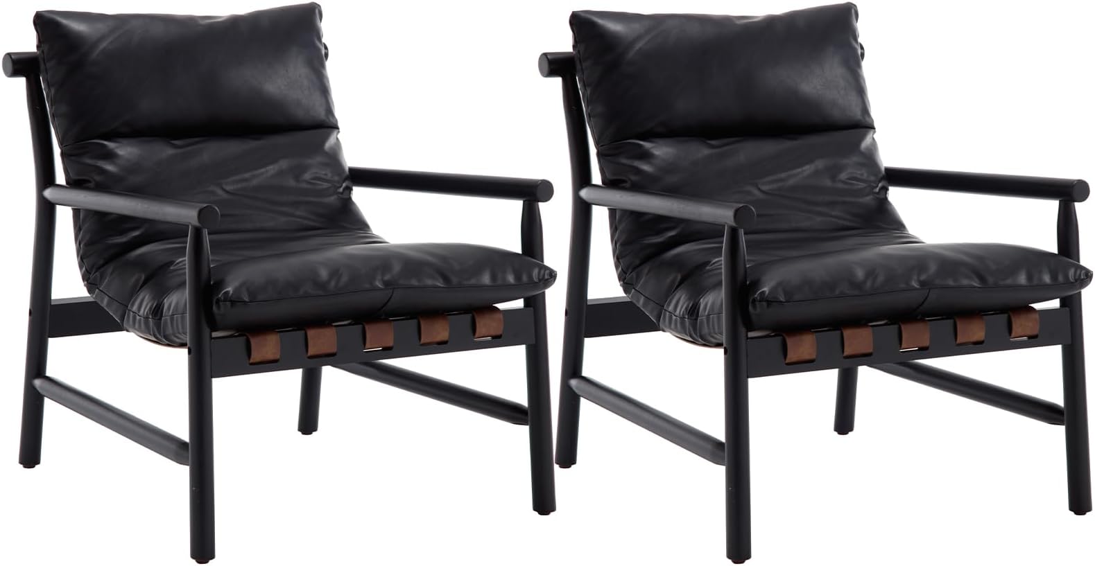 Amazon.com: Bonzy Home Faux Leather Accent Chairs Modern Comfy Living ...