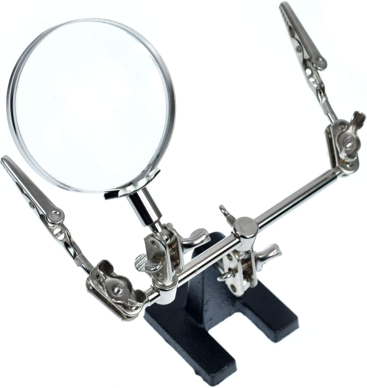 Helping Hand Magnifier Magnifying Glass Jewelry Clamp Holder Soldering ...