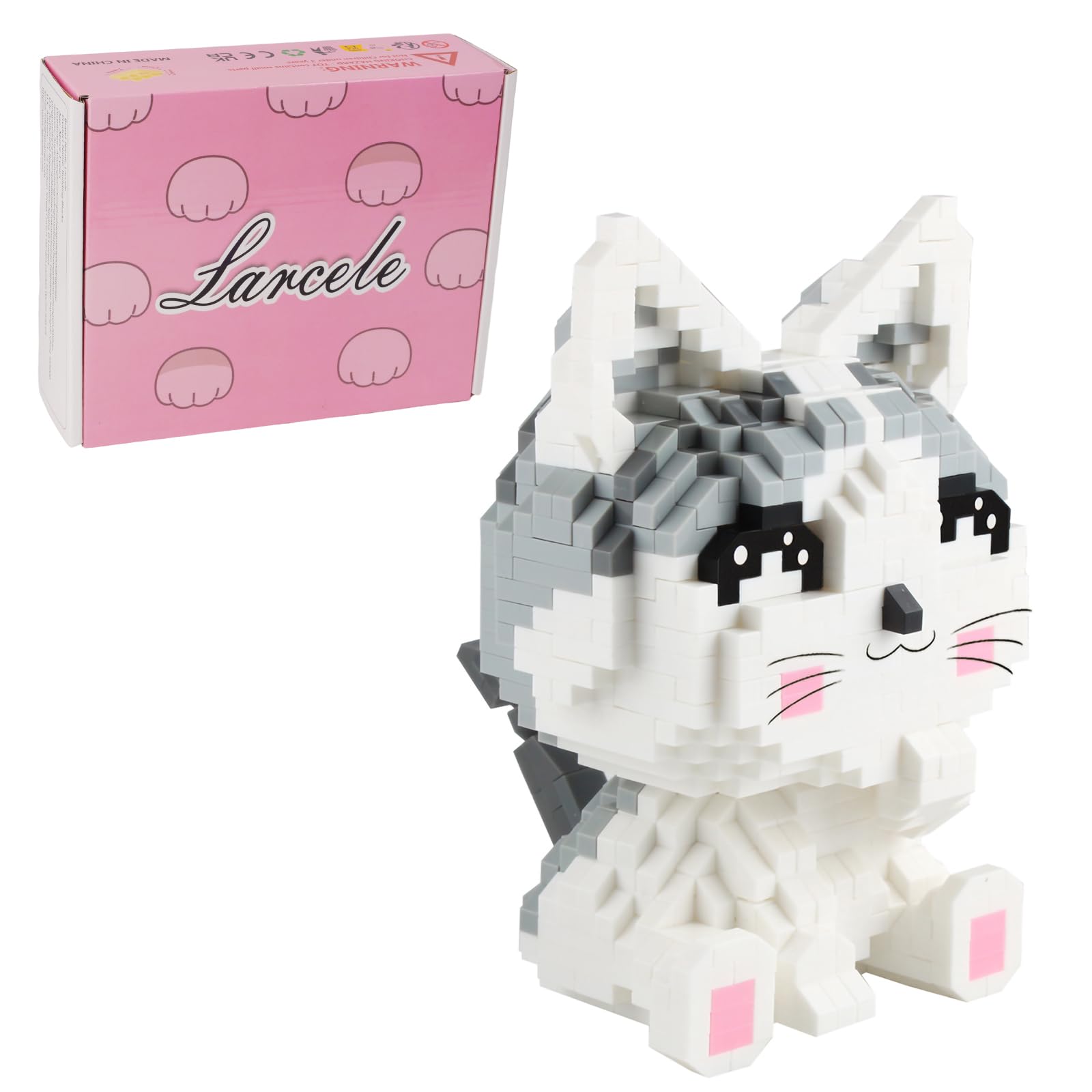 Amazon.com: Larcele Cat Micro Building Blocks Pet Mini Building Toy ...