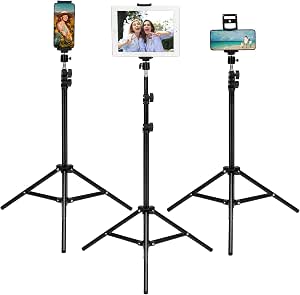 QWORK® iPad Tripod Stand, Adjustable Tablet Floor Stand for Live ...