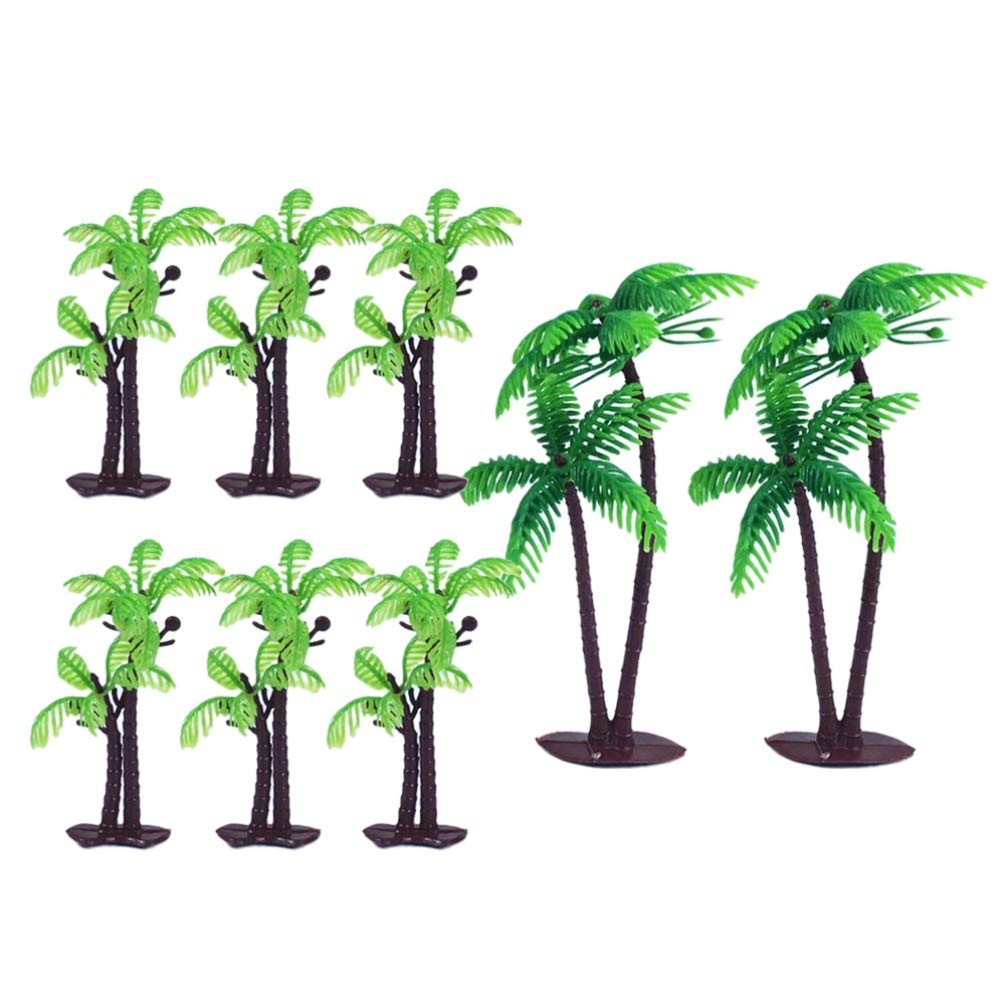 Amazon.com: Toyvian 8PCS Green Tree Cupcake Topper Coconut Palm Tree ...