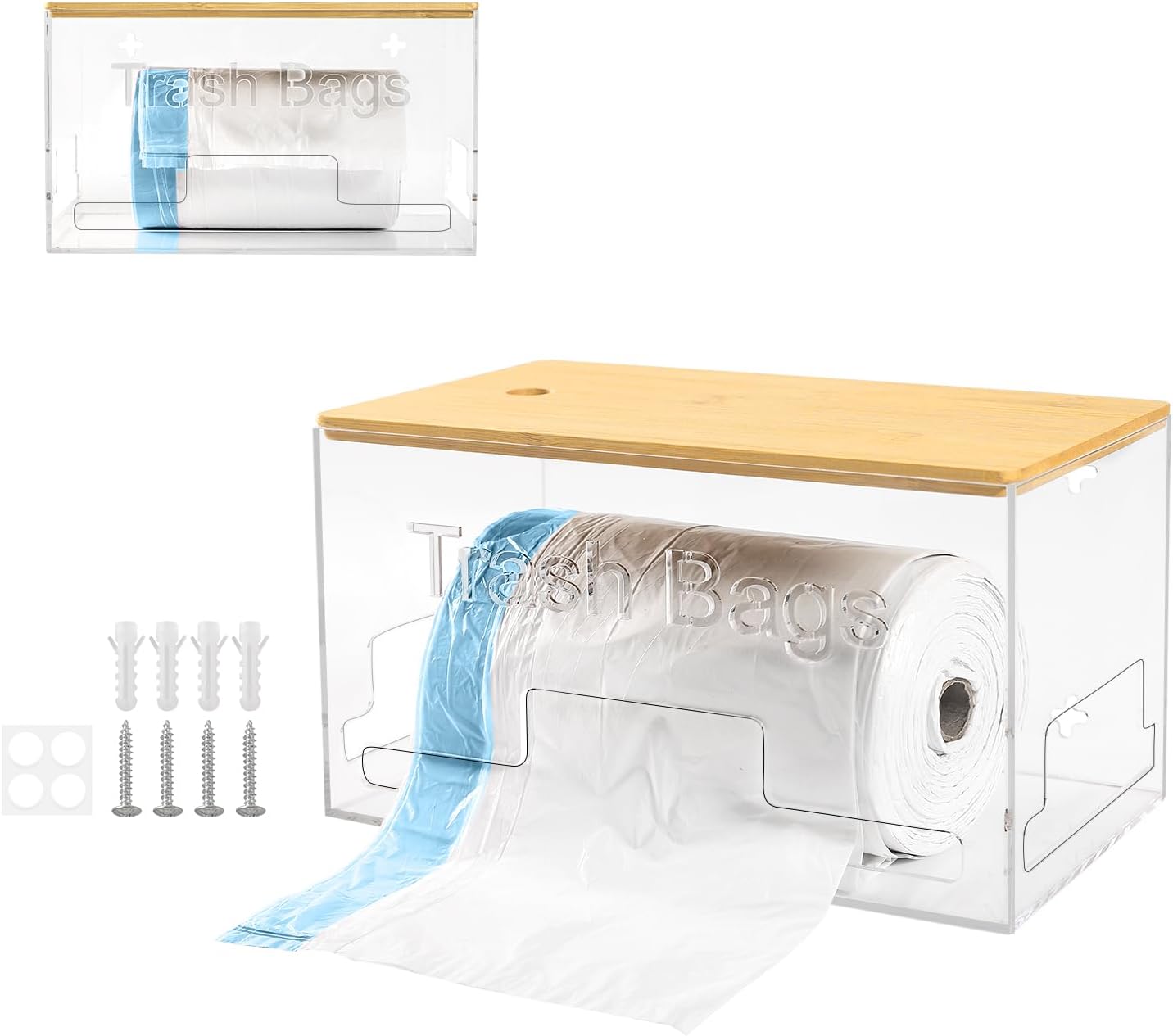 Amazon.com: Extra Large Trash Bag Holder Dispenser Acrylic Garbage Bag ...